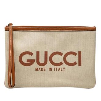 Gucci Pre-owned Vintage Canvas Clutch - Femme - Pre-owned - Beige - Taille: ONE Size