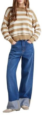 Benetton Maglia G/C M/L 1494e10cw Sweater, Beige, X-Large Femmes