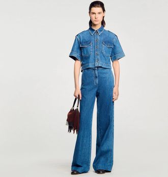 Sandro Kurzes Hemd aus Denim