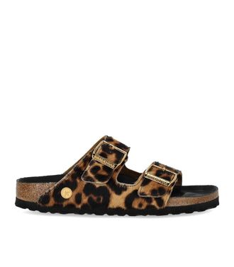 Birkenstock SANDALE ARIZONA FUR HEX LEOPARD NATURAL BIRKENSTOCK