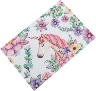 BESPORTBLE 2 St&uuml;ck Tischset Einhorn Girlande rutschfeste Geschirrunterlage und Sch&uuml;sselunterlage W&auml;rmeisolierendes PVC Tischset f&uuml;r Zuhause Caf&eacute; und Restaurant