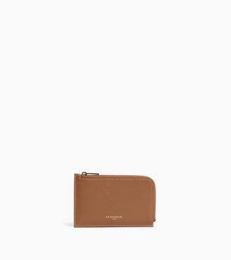 Le Tanneur Porte cartes zipp&eacute; Albertine en cuir grain&eacute;