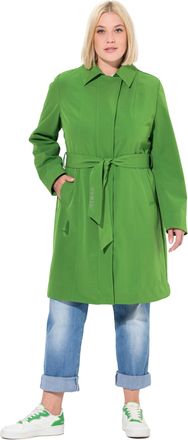 Ulla Popken Damen große Größen Übergrößen Plus Size HYPRAR Softshell-Trenchcoat, wasserabweisend, Gürtel