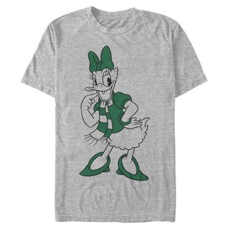 Disney Unisex Mickey Classic Pine Green Daisy Organic Short Sleeve T-shirt, Melange Grey, XXL