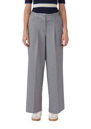 s.Oliver Hose aus Interlockjersey mit Wide Leg und Nadelstreifen