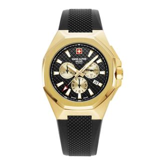 Swiss Alpine Military 42 mm Edelstahl Uhr - - Accessories - Herren - Schwarzk - ONE SIZE