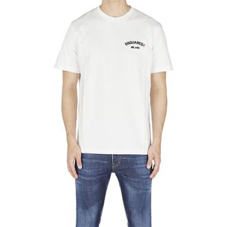 Dsquared2 White Relief Logo T-Shirt - - Tops - Herren - Wei&szlig; - M