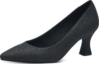 Marco Tozzi by Guido Maria Kretschmer Damen Pumps Kleiner Absatz Glitzer, Schwarz (Black Metallic), 37