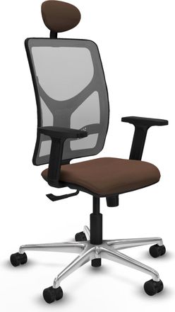 Piqueras y Crespo B&uuml;rostuhl mit 2D-Armlehnen, h&ouml;henverstellbarer Lendenwirbelst&uuml;tze und festem Kopfteil, ausgestattet mit Sincro 3 Positionen und Schneideschaum, Grau/D