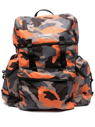 Dsquared2 sac &agrave; dos &agrave; imprim&eacute; camouflage - Orange