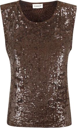 P.A.R.O.S.H. P.a.r.o.s.h., Femme, Tops, Brun, Taille: 38 FR Top sans manches