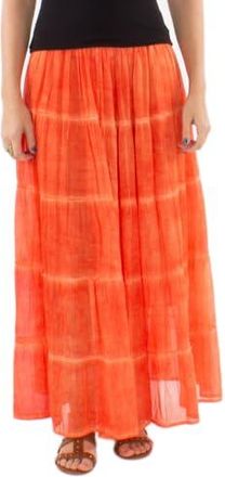 Coline Jupe Longue boh&egrave;me doubl&eacute;e - Couleur : Saumon - Taille Unique