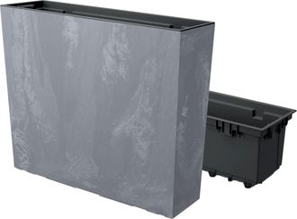 Prosperplast URBI CASE Beton Effect Balkonkasten mit Auffangbeh&auml;lter, Ma&szlig;e (mm) 580 x 180 x 498, Farbe Marengo