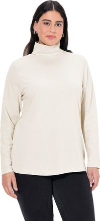 Ulla Popken Große Größen Damen Rollkragenpullover Shirtrolli Basic Weiß (Ecru 21), 48 (Herstellergröße: 46+)