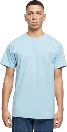 Build Your Brand T-Shirt Basique à col Rond en Coton pour Homme - Coupe Droite - Tailles XS à 5XL, Bleu Ciel, XS