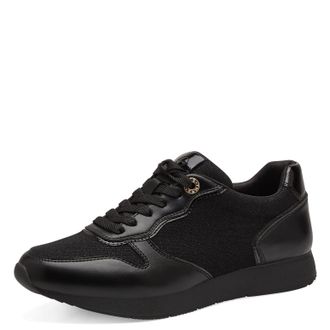 Tamaris Damen Low-Top Sneaker, Frauen Halbschuhe,TOUCHit-Fußbett,schnürschuhe,schnürer,Plateausohle,Halbschuhe,Turnschuhe,Black Glam,36 EU