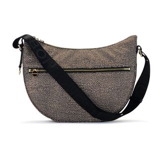 Borbonese Femme, Sacs, Brun, Taille: ONE Size Luna Bag Middle Naturel Nylon Zip