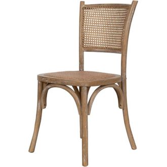 Biscottini International Stuhl aus massivem Eschenholz und Rattan. Thonet-Stuhl. Esszimmer-, Küchen- und Restaurantstühle. Eichenfinish im Vintage-Stil