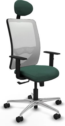 Piqueras y Crespo Hochwertiger ergonomischer Stuhl Zulema mit 1D-Armen, h&ouml;henverstellbarer Lendenwirbelst&uuml;tze und festem Kopfteil, ausgestattet mit 3 Positionen und Sch