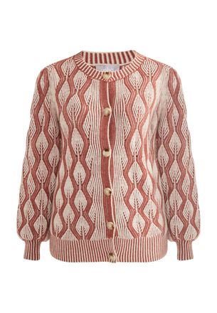 Usha Strickjacke Damen Wollweiss Altrosa