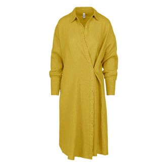 Bomboogie Femme, Robes, Jaune, Taille: 38 FR Chemisier manches longues