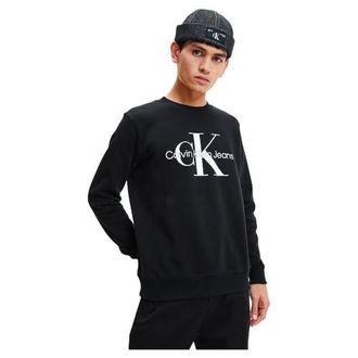 Calvin Klein Sweat-Shirt Homme Core Monologo sans Capuche, Noir (Ck Black), L