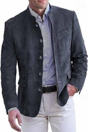 Generic Veste sportive et moderne pour homme - Blazer vintage d&eacute;contract&eacute; - Veste de mi-saison - Manteau court &eacute;l&eacute;gant - Veste bomber dhiver pour homme, gris,
