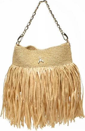 Patrizia Pepe Femme, Sacs, Beige, Taille: ONE Size Sac bandouli&egrave;re en raphia