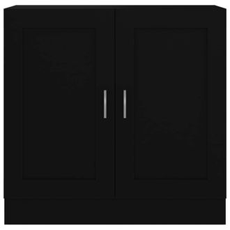 Generic B&uuml;cherschrank mit 2 T&uuml;ren, Moderner Aufbewahrungsschrank aus Holzwerkstoff, Freistehendes B&uuml;cherregal f&uuml;r Wohnzimmer, Heimb&uuml;ro und Arbeitszimmer (Schw