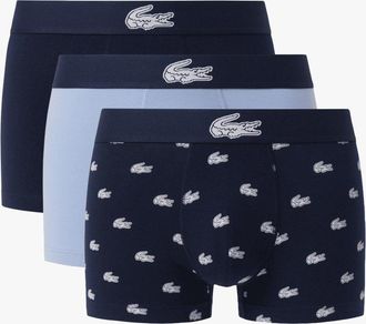 Lacoste Lot de trois boxers en coton m&eacute;lang&eacute;