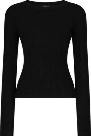 Dondup Femme, Pulls, Noir, Taille: 38 FR Pull ras du cou ajust&eacute;