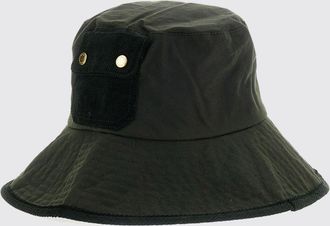 Barbour Fischerhut aus gewachster Baumwolle mit breiter Krempe und aufgesetzter Tasche