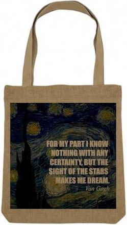 Fabulous Sac Shopping Tote Bag Aspect Lin - Van Gogh Quotes Inspirational Painter Motivation - Sac de Courses Toile Epaisse 360g Beige Naturel Cabas Port&eacute; Epau