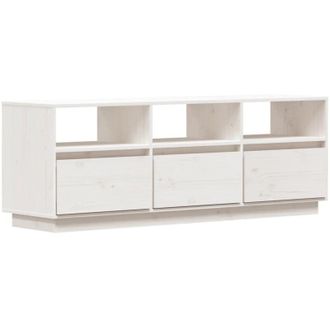 vidaXL Vidaxl - Meuble tv Blanc 140x37x50 cm Bois de pin massif