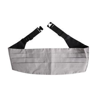 Dolce & Gabbana Seiden Cummerbund mit Clip f&uuml;r die Taille - - Accessories - Herren - Grau - ONE SIZE