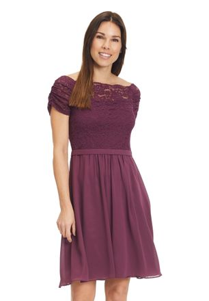 Vera Mont Damen 8635/4000 Kleid, Bordeaux gl&auml;nzend, 44
