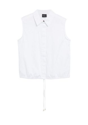s.Oliver Blusentop Bluse &Auml;rmellose Popeline-Bluse mit regulierbarem Saum