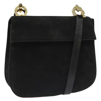 Ferragamo Sac bandouli&egrave;re Pre-owned en daim - Femme - Pre-owned - Noir - Taille: ONE Size