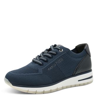 Marco Tozzi Damen Sneaker flach Sportlich Bequem, Blau (Navy Comb), 41 EU