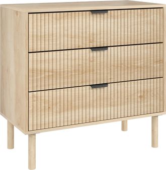 HOMCOM 3 Schubladen Kommode aus Holz, Schlafzimmer Kommode, Kommode im nordischen Stil mit Kiefernholzbeinen für Eingangsbereich, Wohnzimmer, Schlafzimmer un