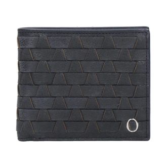 Orciani Leder-Geldb&ouml;rse mit Webmuster - - Accessories - Herren - Blau - ONE SIZE