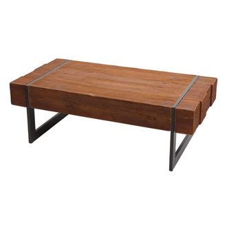 Mendler Couchtisch HWC-A15a, Wohnzimmertisch, Tanne Holz rustikal massiv 40x120x60cm - braun