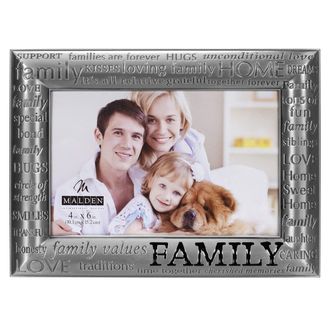 Malden International Designs - moderner Bilderrahmen Family Expressions, Zinn-Metallguss, 10,2 x 15,2 cm, silberfarben