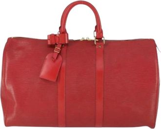 Louis Vuitton unisex, Pre-owned, Rouge, Taille: ONE Size Sac Week-End en Cuir Pre-owned