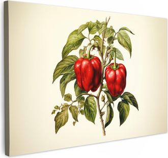 MuchoWow &copy; Leinwand Gro&szlig; 120x80 cm XXL Deko Schlafzimmer Aesthetic Leinwandbilder Wohnzimmer Gem&auml;lde Foto Geschenk Living Room Decoration Vintage - Pflanzen - 