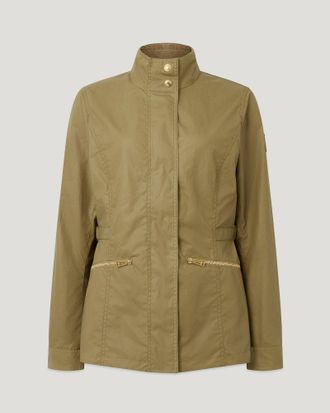 Belstaff Veste Madison Pour Femme Coton Cir&eacute; Beige Dune Fonc&eacute; Eu 38