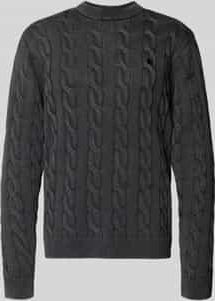 Carhartt Work in Progress Strickpullover mit Zopfmuster und Label-Stitching