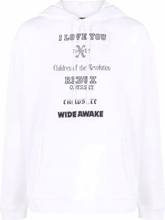 Raf Simons Homme, Sweatshirts et sweats &agrave; capuche, Blanc, Taille: S I Love You Sweat &agrave; capuche