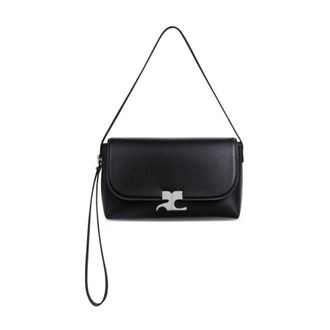 Courr&egrave;ges Icotype Sac en Cuir - Femme - Sacs - Noir - Taille: ONE Size
