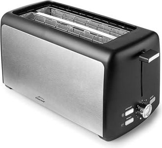 Lacor Lacor - 69260 - Langer Toaster, Edelstahl, 7 R&ouml;ststufen, Kr&uuml;melschublade, Auftaufunktion, Heizfunktion, Abbruchfunktion, f&uuml;r alle Brote geeignet, 1400